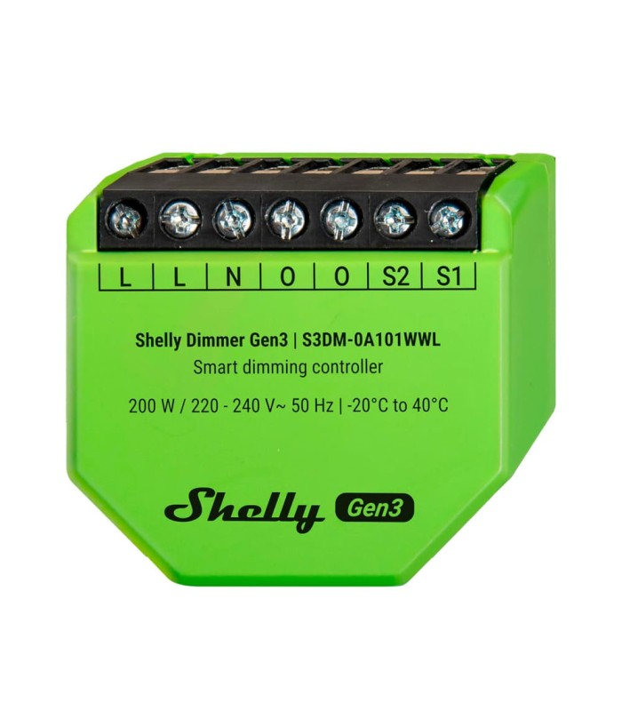 Módulo Regulador de Intensidade Wi-Fi Shelly Dimmer Gen3